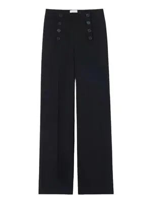 Claudie Pierlot Button Detailed Straight Trousers - Blue