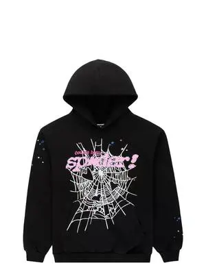 SP5DER Graphic Hoodie Black