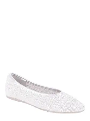 Tahari Woven Ballerina Flat Grey/silver