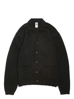 VOWELS Wool And Cashmere Blend Shirt Cardigan Black