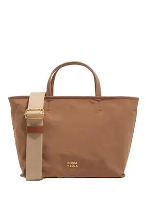 Bimba Y Lola Medium Gabardine Shopper Bag With Adjustable Strap - Cinnamon