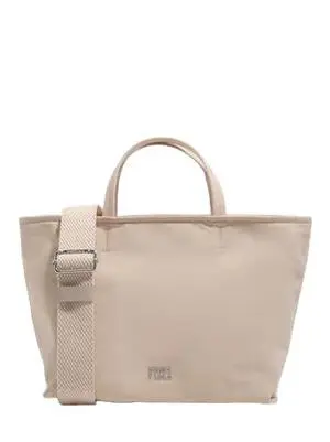 Bimba Y Lola Medium Gabardine Shopper Bag With Adjustable Strap - Sand