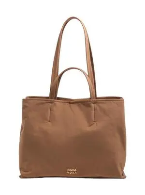 Bimba Y Lola Large Shopper Bag With Leather Details - Cinnamon