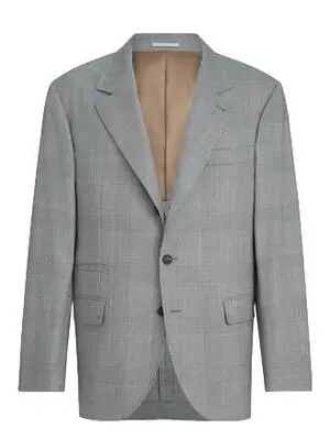 Brunello Cucinelli Prince Of Wales Blazer - Grey