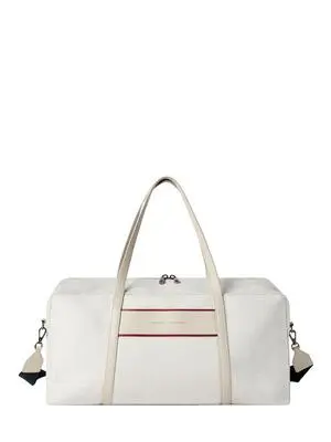 Brunello Cucinelli Canvas Bag With Logo - Silver