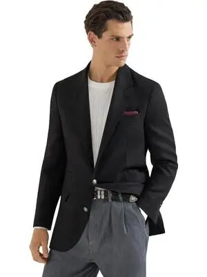 Brunello Cucinelli Hopsack Deconstructed Blazer - Black