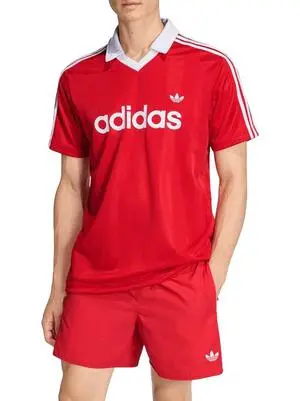 Adidas Short Sleeve Stripe Soccer Jersey - Better Scarlet