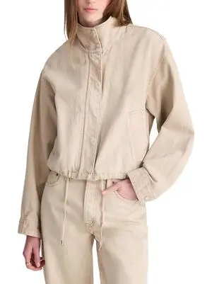 Madewell Denim Crop Field Jacket - Faded Khaki