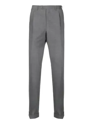 Canali Straight-leg Wool Tailored Trousers - Grey