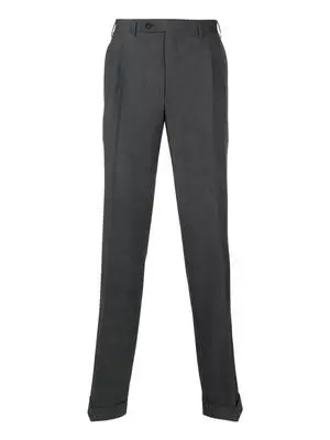 Canali Straight-leg Wool Tailored Trousers - Grey