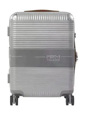 FPM MILANO 55m Bank Zip Deluxe Spinner Luggage Bag - Silver