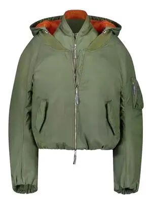 SRVC STUDIO Hooded Bomber Jacket - Green