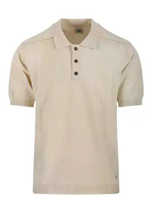 C.P. COMPANY Buttoned Short-Sleeve Knitwear Neutrals