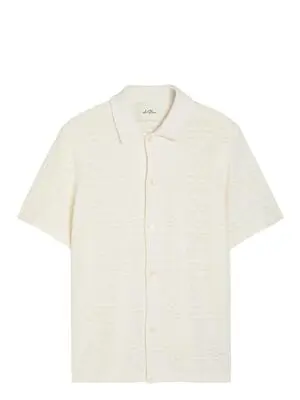 LES DEUX Hector Pointelle Knit Shirt - Ecru