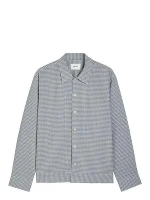 Nn07 Reed Checked Stretch-cotton Overshirt - Blue