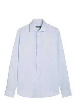 Canali Striped Cotton Shirt - Blue
