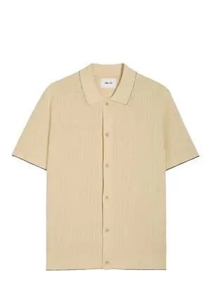 Nn07 Nalo Textured-knit Cotton Shirt - Beige