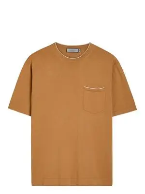 Canali Cotton And Silk-blend T-shirt - Camel