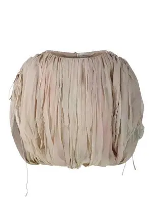 INTO THE EAST Draped Blouse - Neutrals