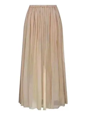 INTO THE EAST Pleated Maxi Skirt - Neutrals
