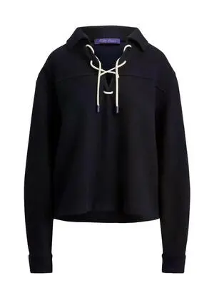 Ralph Lauren Lace-up Collared Sweatshirt - Blue