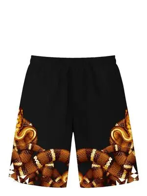 COUNTY OF MILAN Snake-print Deck Shorts - Black
