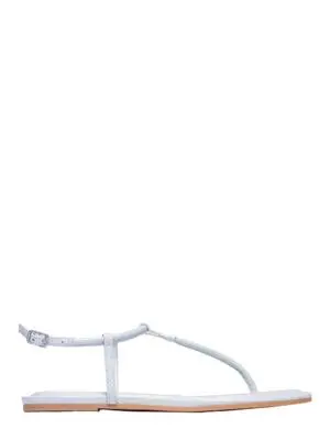 Bernardo T-strap Leather Sandals - Blue