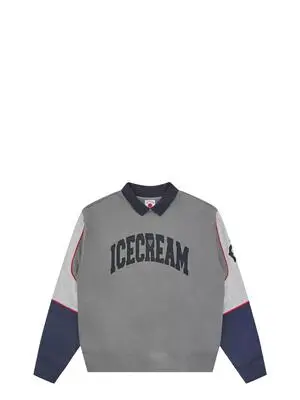 ICECREAM Colourblock Polo Sweatshirt - Grey