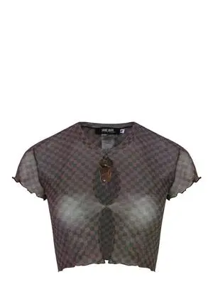 AMIR SLAMA X Jade Picon Cut-out Cropped T-shirt - Brown