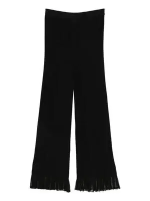 Sandro Ribbed Knit Trousers - Black