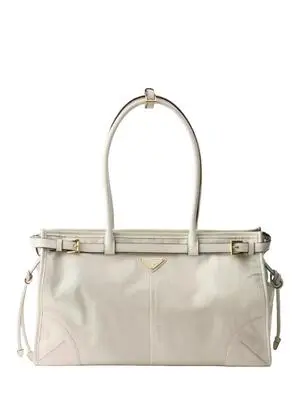 Prada Bonnie Large Leather Handbag - Neutrals