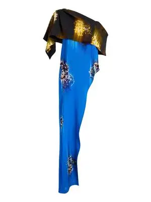 Proenza Schouler Haya Printed Top Blue