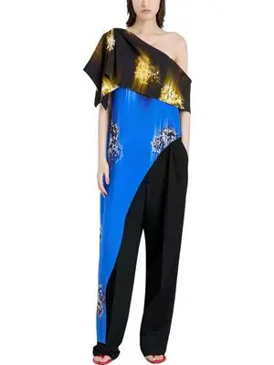 Proenza Schouler Haya Printed Top Blue