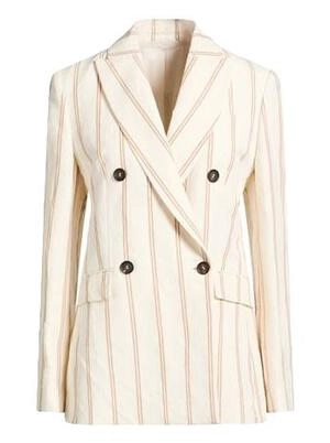 Brunello Cucinelli Double-breasted Shantung Blazer - Ivory