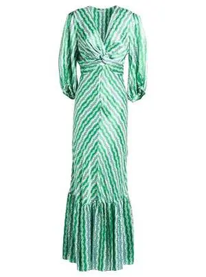Sandro Floral-print Flared Maxi Dress - Green