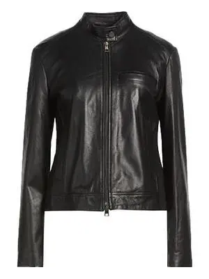STREET LEATHERS Leather Biker Jacket - Black