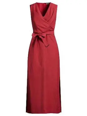 Brunello Cucinelli Viscose-linen Maxi Dress - Brick