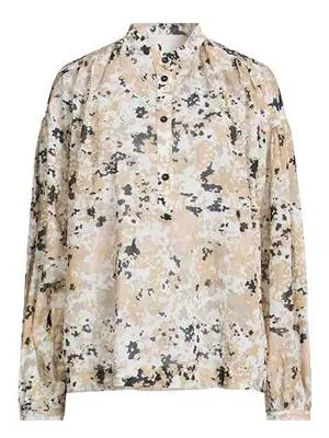 8PM Woven Camouflage Print Top - Beige