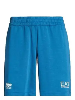EA7 Polyester Cotton Athletic Shorts - Azure