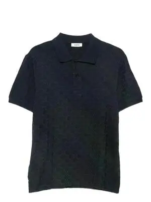 Sandro Square-pattern Polo Shirt - Blue