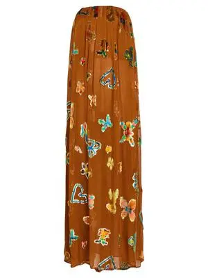 ALEMAIS Devoré Silk-blend Maxi Dress - Bronze