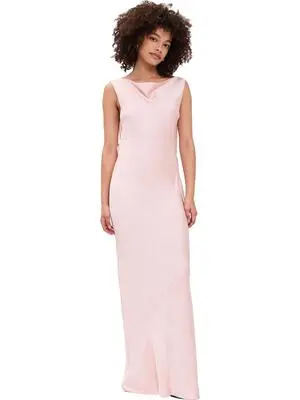 Norma Kamali Sleeveless Draped Gown - Ballet Pink