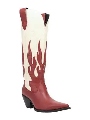 DINGO Burnin' Love Knee High Western Boot Red