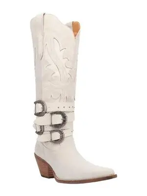 DINGO Buck Wild Knee High Western Boot White
