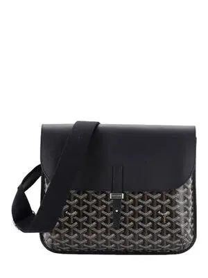 Goyard Coursier Messenger Bag Coated Canvas And Leather - Black