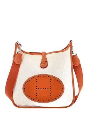 Hermès Evelyne Bag Gen Iii Toile And Leather Pm Ecru