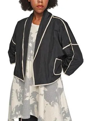 LUUKAA Astrid Short Memory Taffeta Jacket - Black