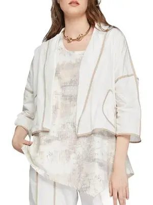LUUKAA Astrid Short Memory Taffeta Jacket - Ecru