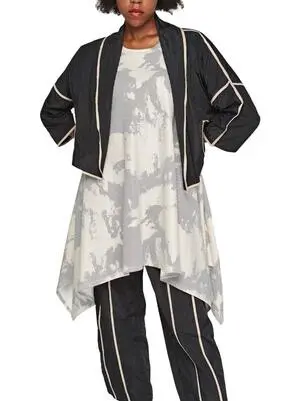 LUUKAA Iris Printed Cotton Jersey Dress - Black