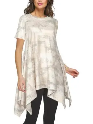 LUUKAA Iris Printed Cotton Jersey Dress - Ecru